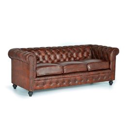 Pharao24.de Ledersofa Dreisitzer Sofa aus Echtleder mit drei Sitzpl&auml;tzen