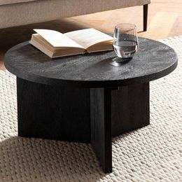Pharao24.de Couchtisch Sofatisch aus Massivholz in Schwarz
