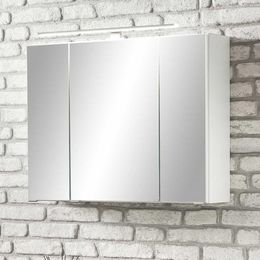 Pharao24.de Bad Spiegelschrank in Wei&szlig; 80 cm breit