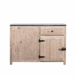 Pharao24.de K&uuml;chen Anrichte aus Pinie Recyclingholz Antik Finish