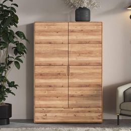 Pharao24.de W&auml;scheschrank Holzschrank mit Dreht&uuml;ren 157 cm hoch