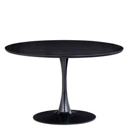 Pharao24.de Retrostil Esszimmer Tisch in Schwarz runder Tischplatte