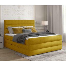 Pharao24.de Boxspringbett Polsterbett mit Bezug aus Webstoff