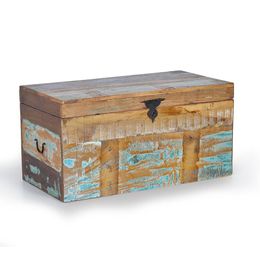 Pharao24.de Truhe Holztruhe im Shabby Chic Stil mit Metallgriffen