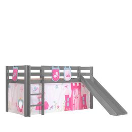 Pharao24.de Prinzessin Bett aus Kiefer Massivholz mit Rutsche