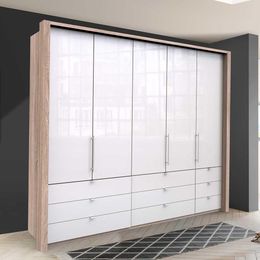 Pharao24.de XL Kleiderschrank in Wei&szlig; Eiche S&auml;gerau