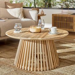Pharao24.de Wohnzimmer Tisch aus Teak Massivholz Skandi Design