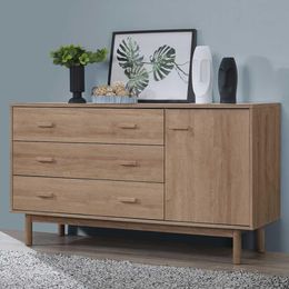 Pharao24.de Kommode Sideboard mit Dreht&uuml;r in Holzoptik foliert