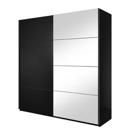 Pharao24.de Schwebet&uuml;renkleiderschrank in Schwarz Spiege Front