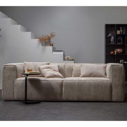 Pharao24.de Breitcord Sofa in Beige 46 cm Sitzh&ouml;he