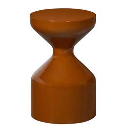 Pharao24.de Retro Design Beistelltisch in Ocker Metall