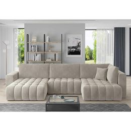 Pharao24.de Sofa Couch aus Flachgewebe mit vier Sitzpl&auml;tzen