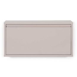 Pharao24.de Platzsparender Schuhschrank aus Metall Taupe