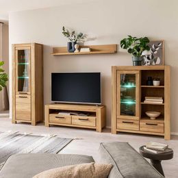 Pharao24.de Wohnwand Wohnzimmerwand in modernem Design ge&ouml;lt (vierteilig)