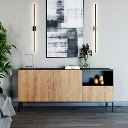 Pharao24.de Sideboard Kommode mit offenem Fach in Wildeichefarben