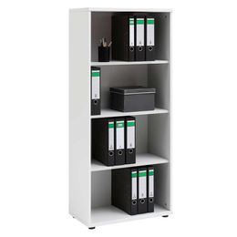 Pharao24.de Wei&szlig;es Ordnerregal melaminbeschichtet 65 cm breit