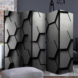 Pharao24.de XL Raumtrenner in Schwarz und Anthrazit geometrischem Muster