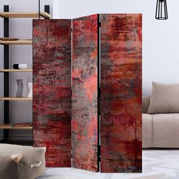 Pharao24.de Leinwand Paravent in Rot - Grau 3 oder 5 Elemente breit
