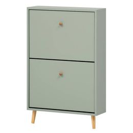 Pharao24.de Schuhschrank Schuh Klappschrank im Skandi Design in Graugr&uuml;n