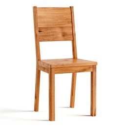 Pharao24.de Holzstuhl massiv Wildeiche mit hoher Lehne 43 cm Sitzh&ouml;he