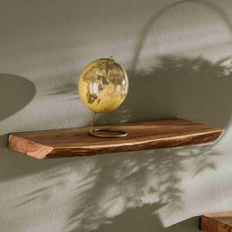 Pharao24.de Wandregal aus Akazie Massivholz 60 cm breit