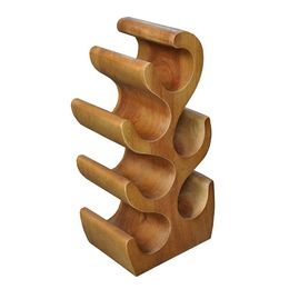 Pharao24.de Design Flaschenregal aus Suar Massivholz geschwungener Form