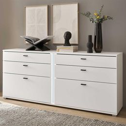 Pharao24.de Esszimmersideboard mit LED Beleuchtung Wei&szlig; matt