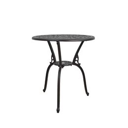 Pharao24.de Runder Gartentisch in Braun Aluminium