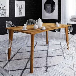 Pharao24.de Tisch aus Wildeiche Massivholz 100 cm tief