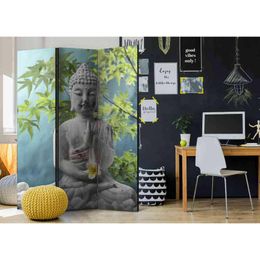 Pharao24.de Trennwand Paravent mit Buddha Motiv 135 cm breit