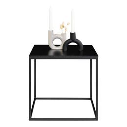 Pharao24.de Beistelltisch Sofa in Schwarz mit quadratischer Tischplatte 45 cm breit