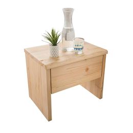 Pharao24.de Holz Nachtkonsole Fichte mit Schublade massiv