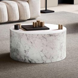 Pharao24.de Sofatisch Couchtisch in Marmor Optik Hochglanz
