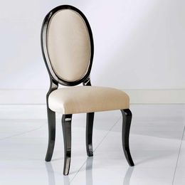 Pharao24.de Polsterstuhl Esszimmer hochwertig in Beige und Schwarz 51 cm breit