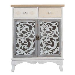 Pharao24.de Shabby Holzkommode in Antikwei&szlig; und Pastell zwei Schubladen