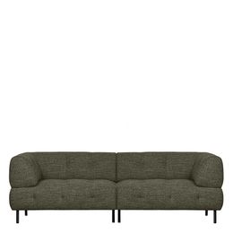 Pharao24.de Dreier Sofa modern in Dunkelgr&uuml;n meliert 245 cm breit - 90 cm tief