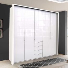 Pharao24.de Faltt&uuml;ren Kleiderschrank in Wei&szlig; Glas beschichtet Made in Germany
