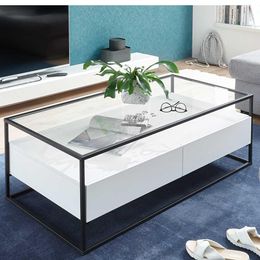 Pharao24.de Wohnzimmertisch Couchtisch mit zwei Schubladen in modernem Design