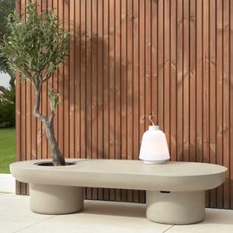 Pharao24.de Outdoor Design Couchtisch in Beton Grau 140 cm breit - 30 cm hoch