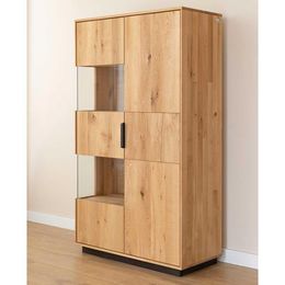 Pharao24.de Highboard Wohnzimmer Highboard mit LED Beleuchtung ge&ouml;lt
