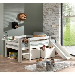 Pharao24.de Kinderzimmerbett mit Rutsche und zwei Kisten Liegefl&auml;che 90x200 cm