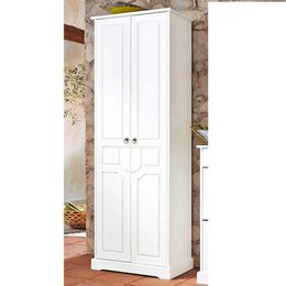 Pharao24.de Landhaus Flurschrank in Wei&szlig; Kiefer Massivholz