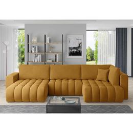 Pharao24.de Sofa Wohnlandschaft in modernem Design und Senfgelb