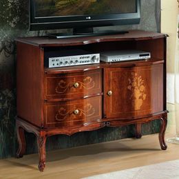 Pharao24.de Barock TV Schrank in Nussbaumfarben 1-t&uuml;rig