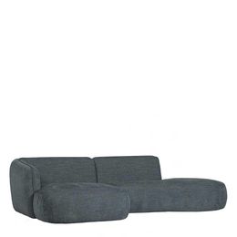 Pharao24.de Sofa L Form Petrol modern aus Webstoff drei Sitzpl&auml;tzen