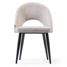 Pharao24.de 4 St&uuml;hle Esszimmer in Beige Gestell aus Metall (4er Set)