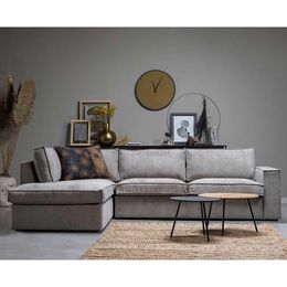 Pharao24.de Ecksofa in Grau Gr&uuml;n Cord Webstoff modern