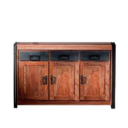 Pharao24.de Massivholz Sideboard aus Sheeshamholz Altmetall