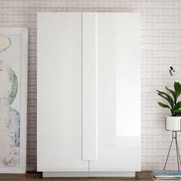 Pharao24.de Esszimmer Hochschrank in Weiss Hochglanz zwei Dreht&uuml;ren