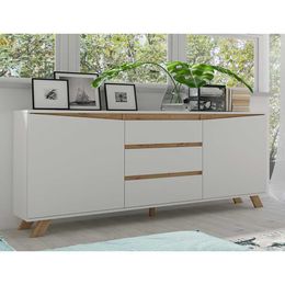 Pharao24.de Gro&szlig;es Sidebord weiss 180 cm breit - 76 cm hoch Skandi Design